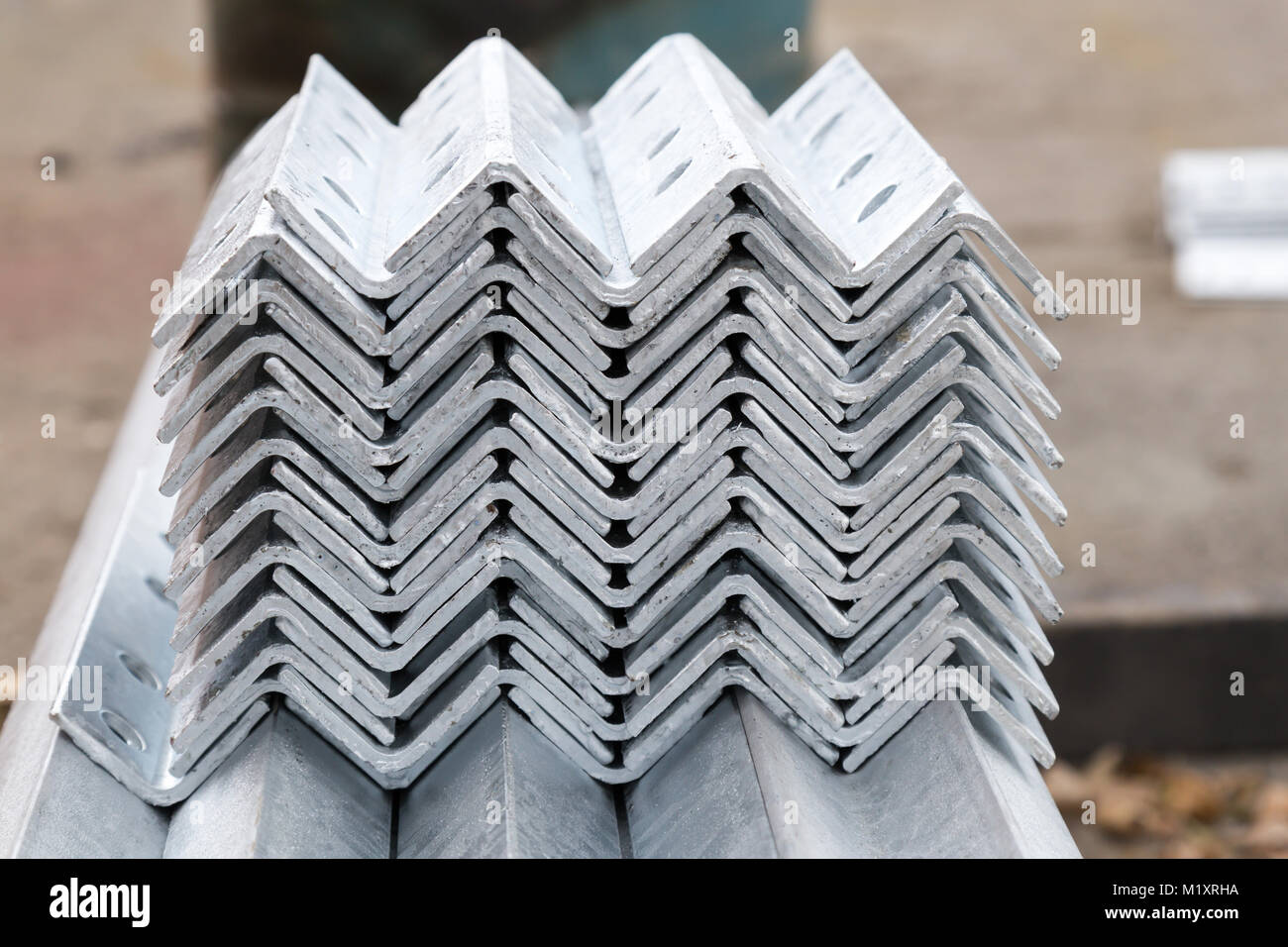 Galvanized steel material in row Stock Photo - Alamy