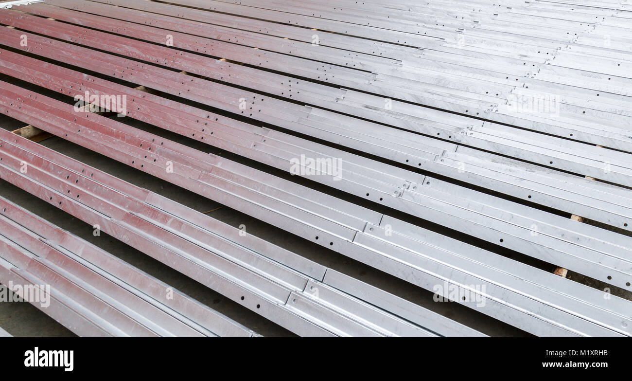 Galvanized steel material in row Stock Photo - Alamy