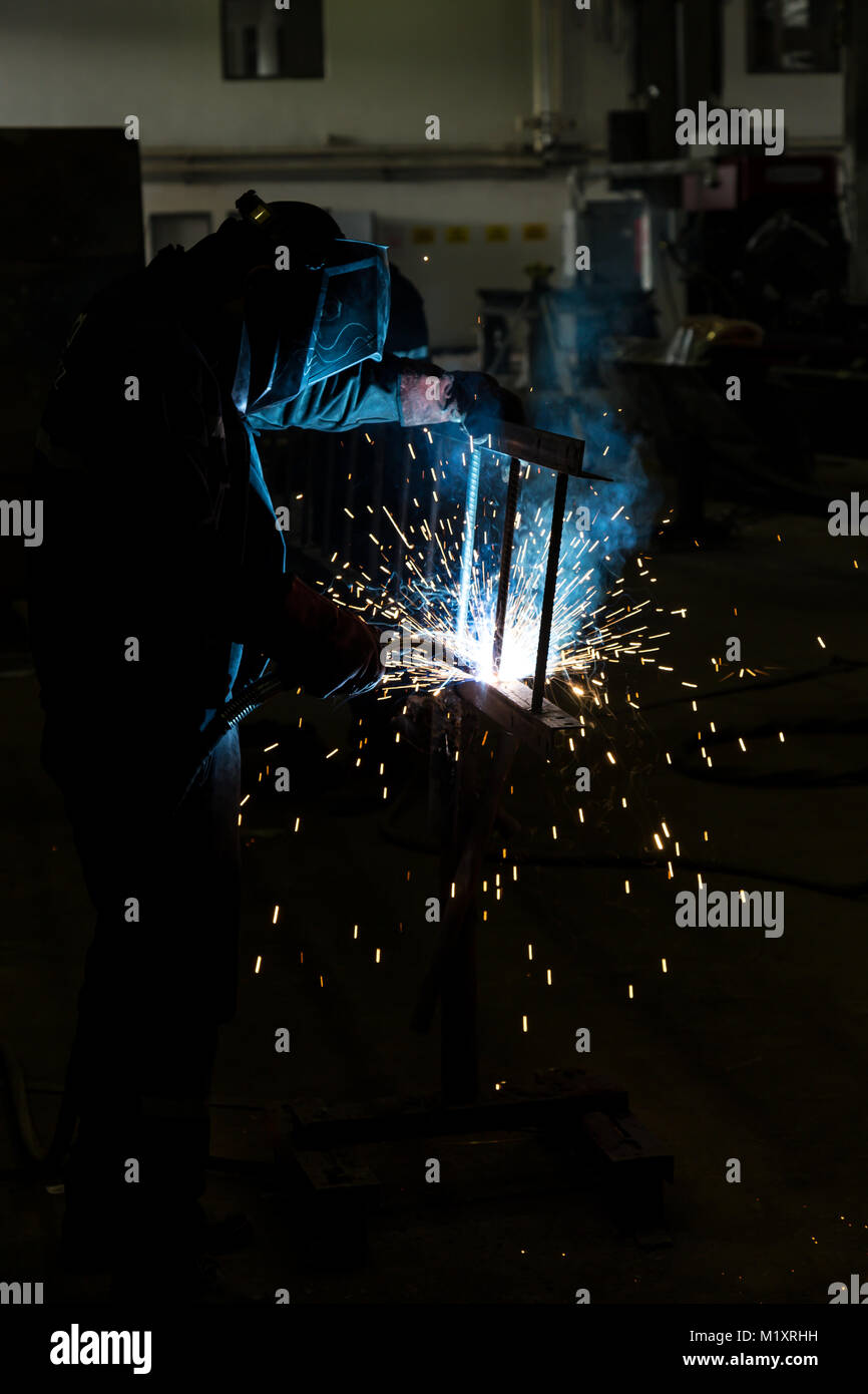 welding in the factory over manufacturing Stock Photo - Alamy