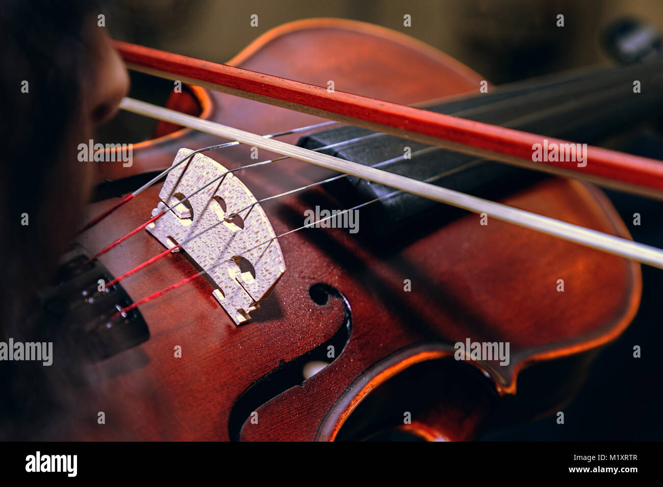 Women playing dusty violin, no effect added image Stock Photo - Alamy