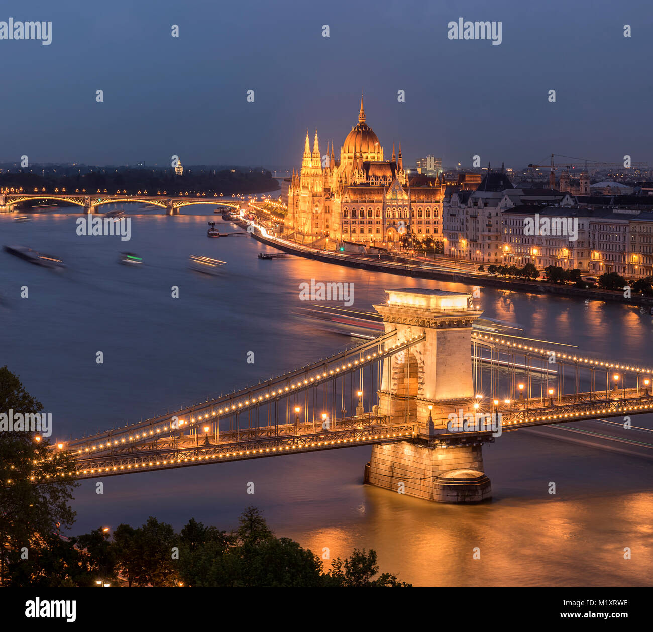 Beautiful twilight over the gorgeous city of Budapest- the capital of ...