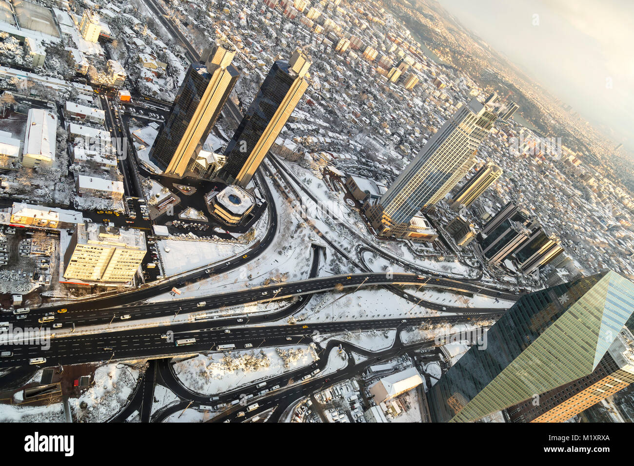 Istanbul, Turkey; January 19, 2015: View of Istanbul roads during the ...