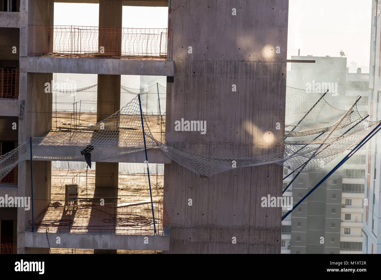 Construction Safety Net Around the Construction Stock Photo - Alamy