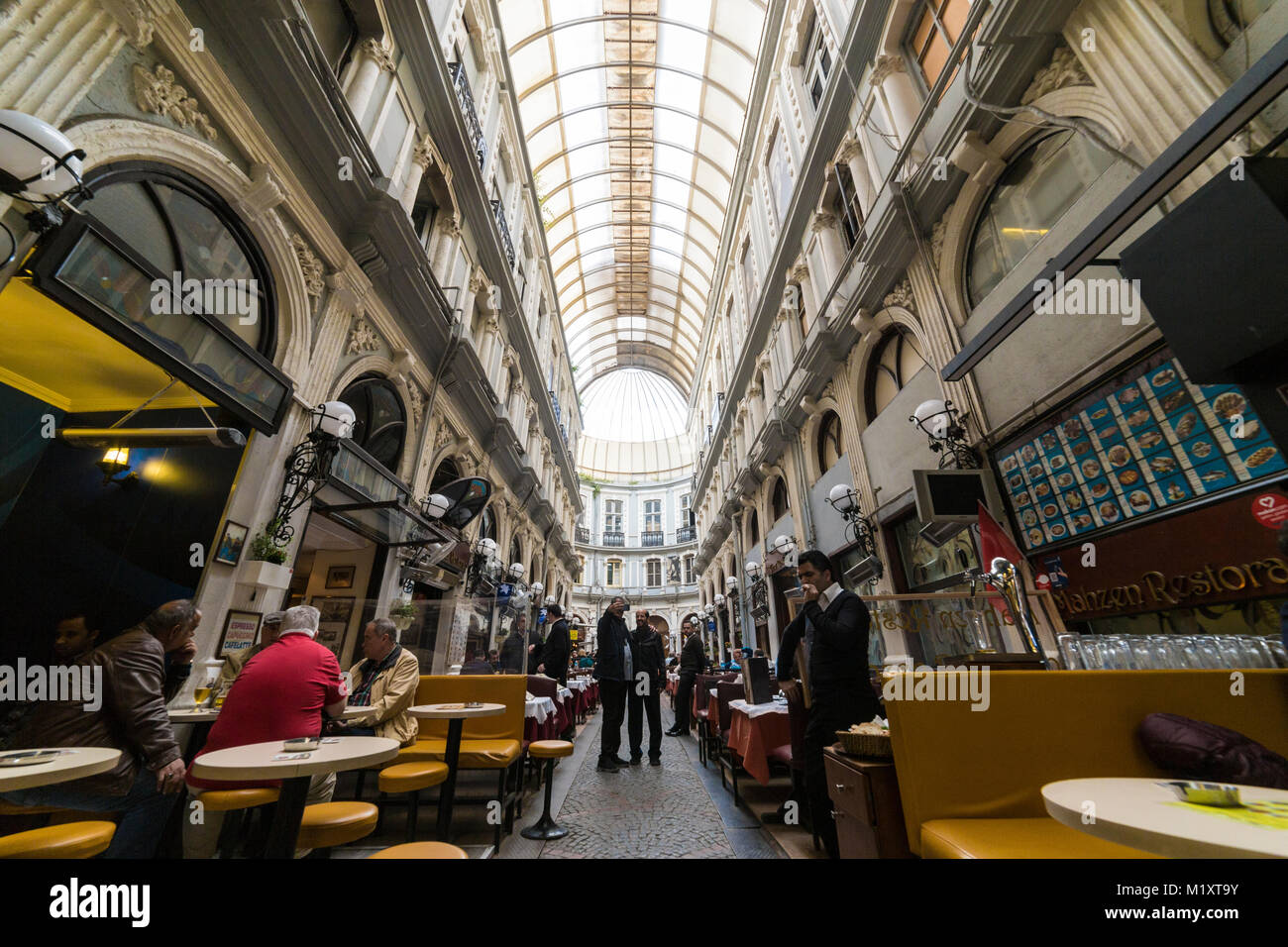 Istanbul, Turkey - May 19, 2017: Inside view from passage of Cicek ...