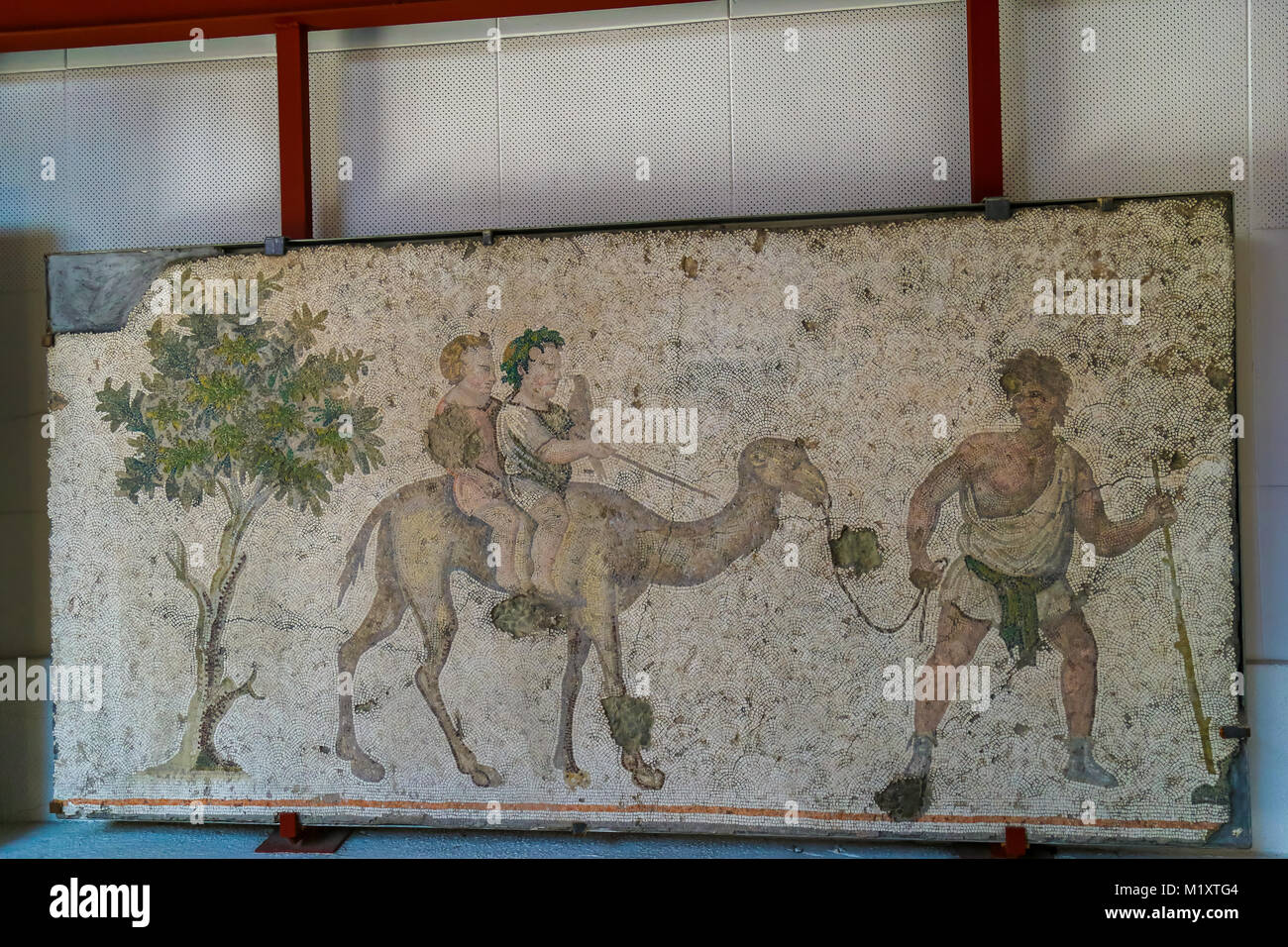 Istanbul, Turkey - May 11, 2016: Ancient mosaic revealed from the ...