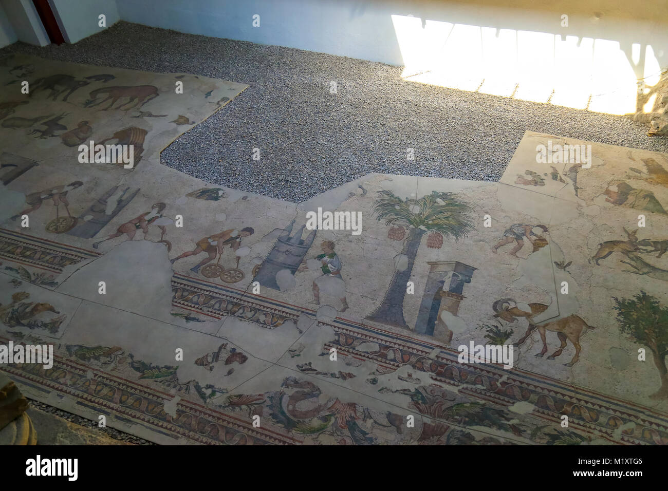 Istanbul, Turkey - May 11, 2016: Ancient mosaic revealed from the ...