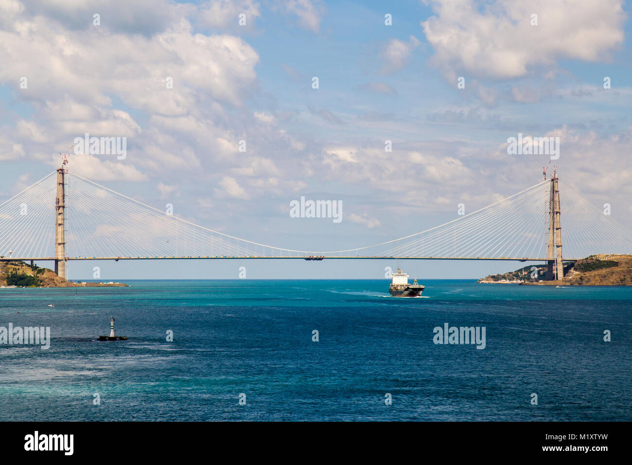 Big size container ship view from Istanbul Bosphorus Stock Photo - Alamy