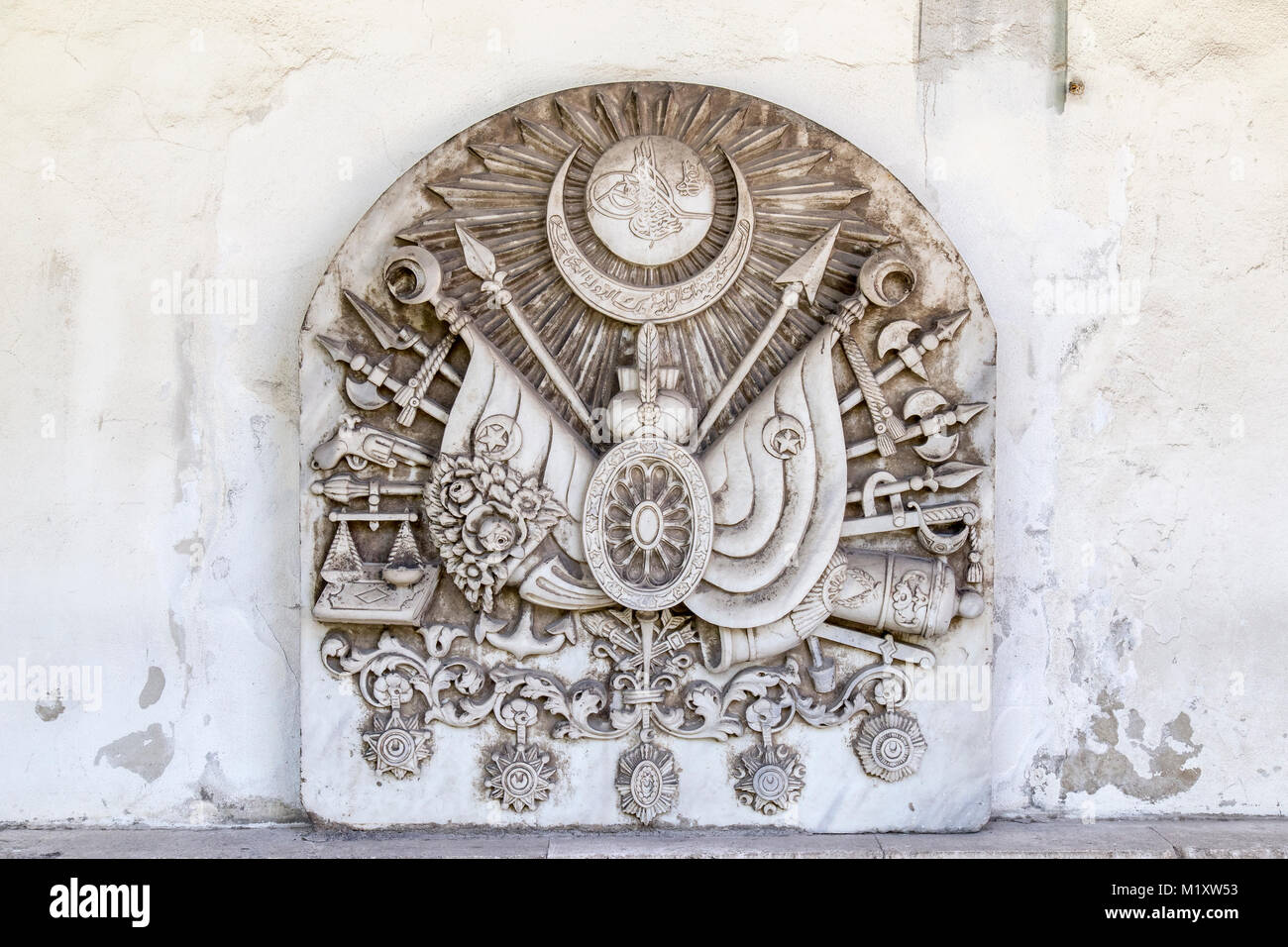 Relief of Ottoman Emperor on stone Stock Photo - Alamy