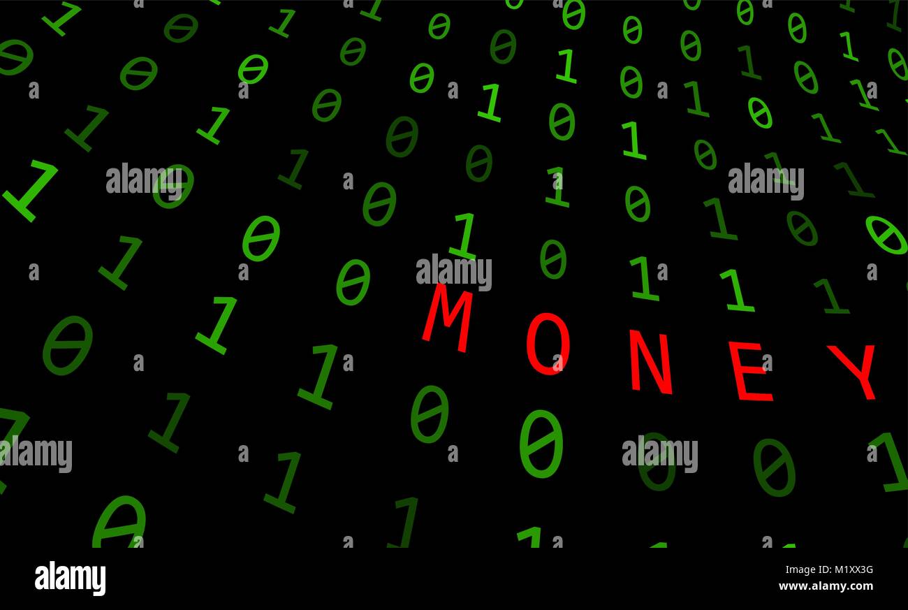 binary background with money sign on black background Stock Vector ...