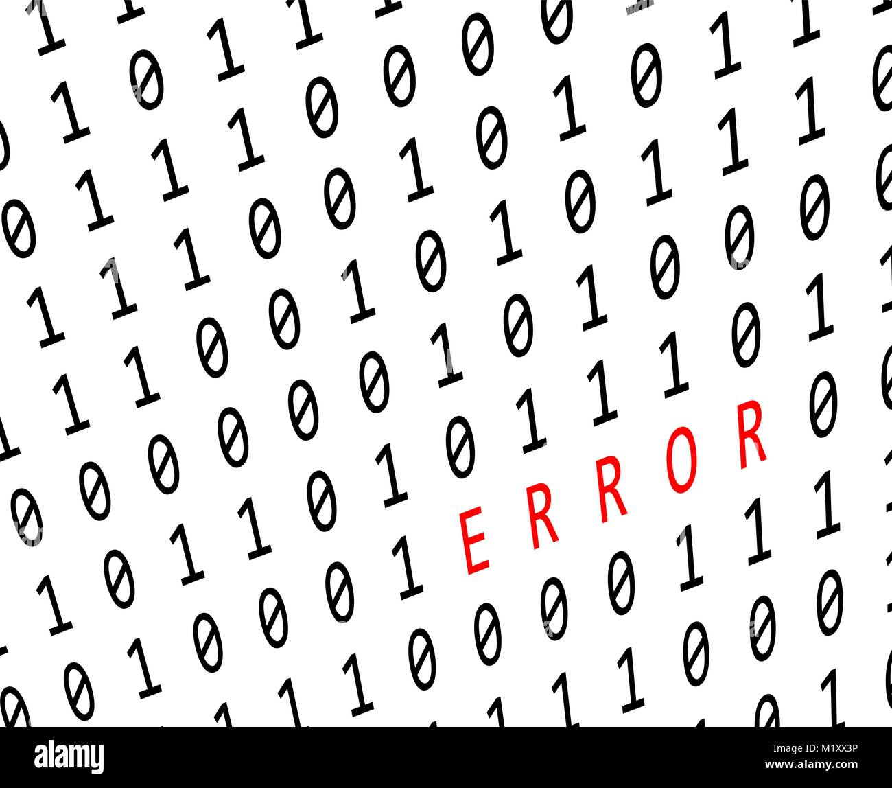 binary background with error sign on white background Stock Vector ...