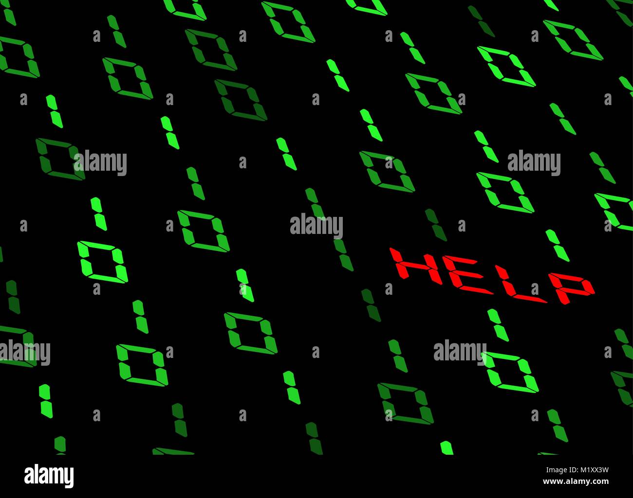 binary background with help sign on black background Stock Vector Image ...