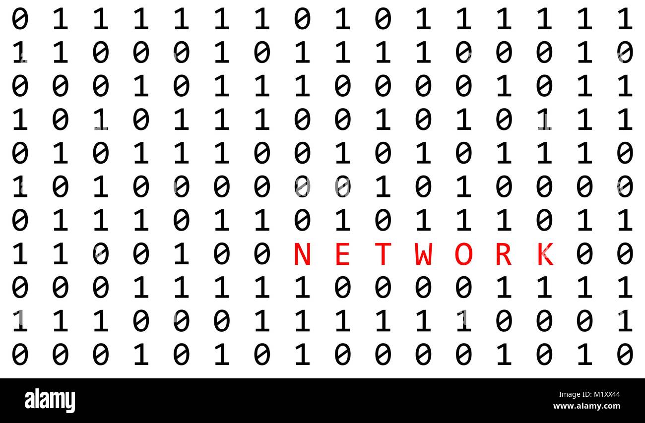 binary background with network sign on white background Stock Vector ...