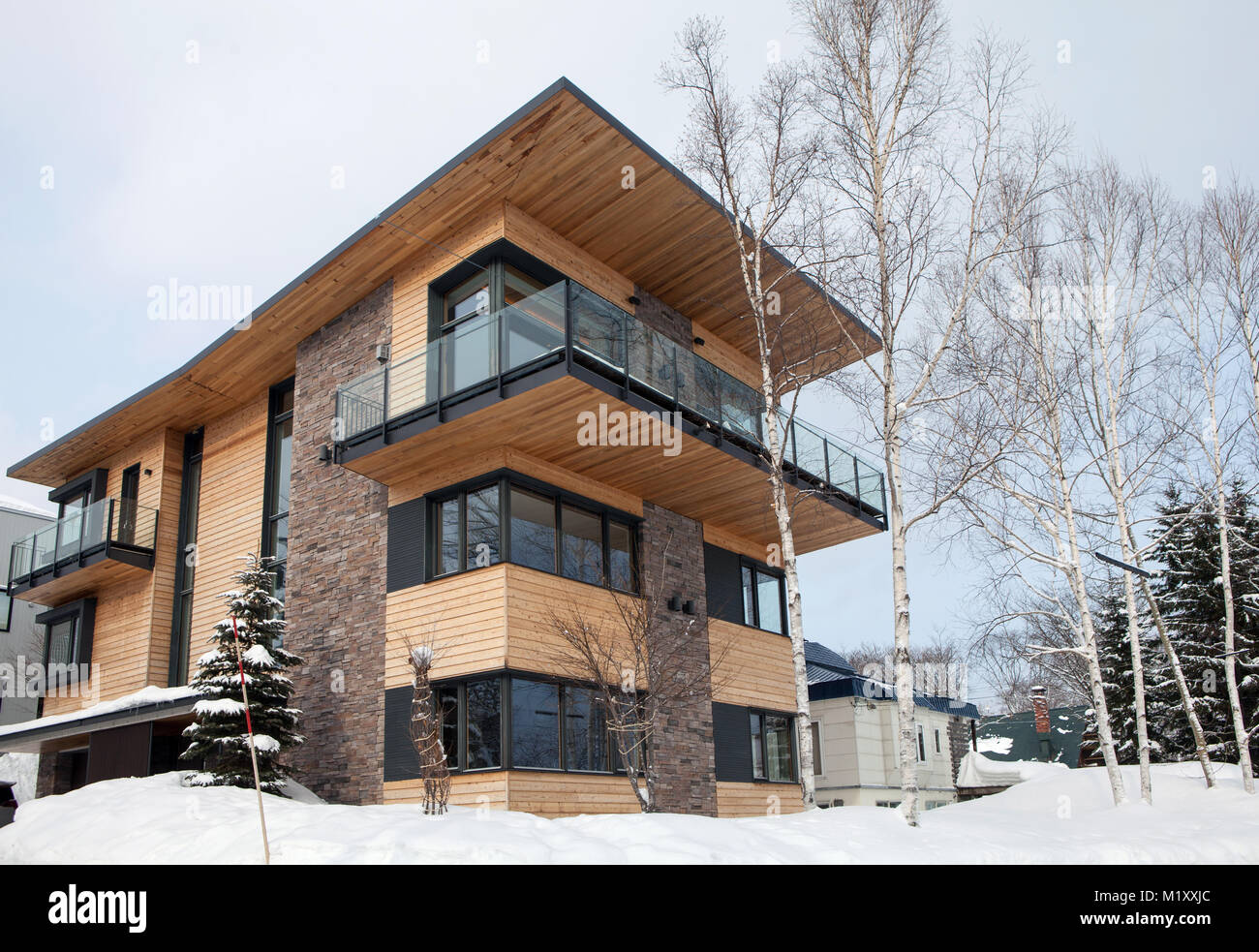 Modern Japanese Architecture, Niseko, Hokkaido, japan Stock Photo - Alamy