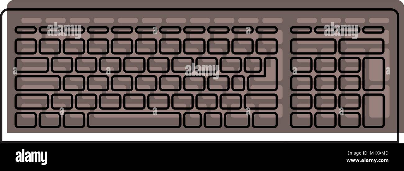 computer keyboard in watercolor silhouette Stock Vector Image & Art - Alamy