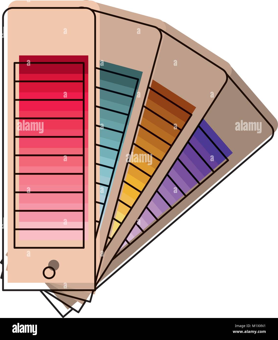 color palette guide scale set in watercolor silhouette Stock Vector ...