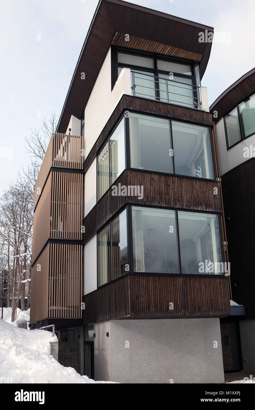 Modern Japanese Architecture, Niseko, Hokkaido, japan Stock Photo - Alamy