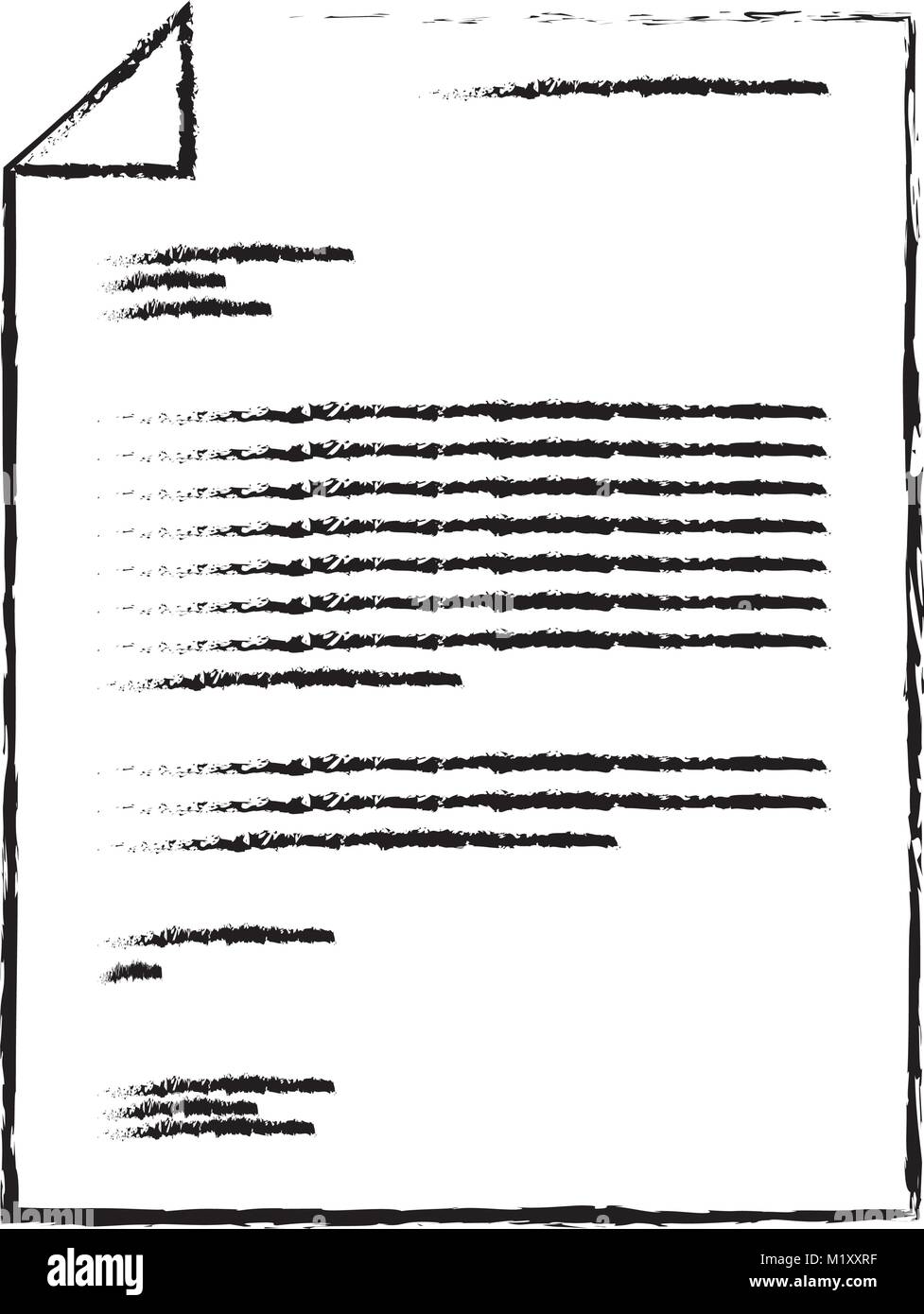 sheet document in black blurred contour Stock Vector Image & Art - Alamy