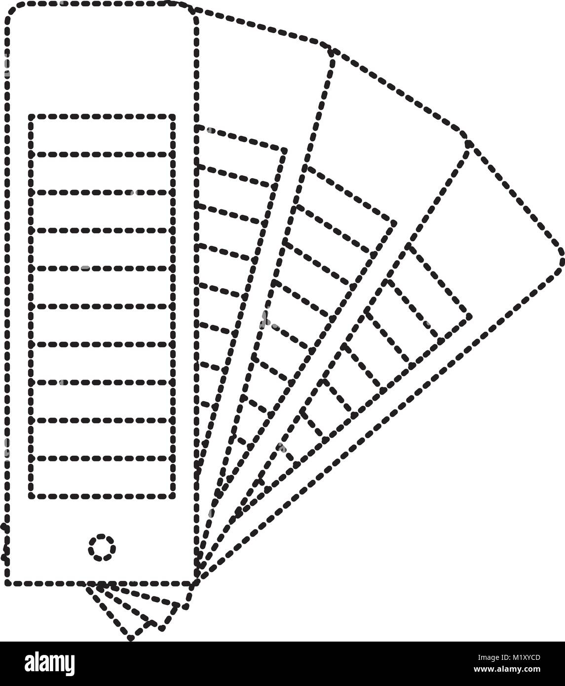 color palette guide scale set in black dotted contour Stock Vector ...