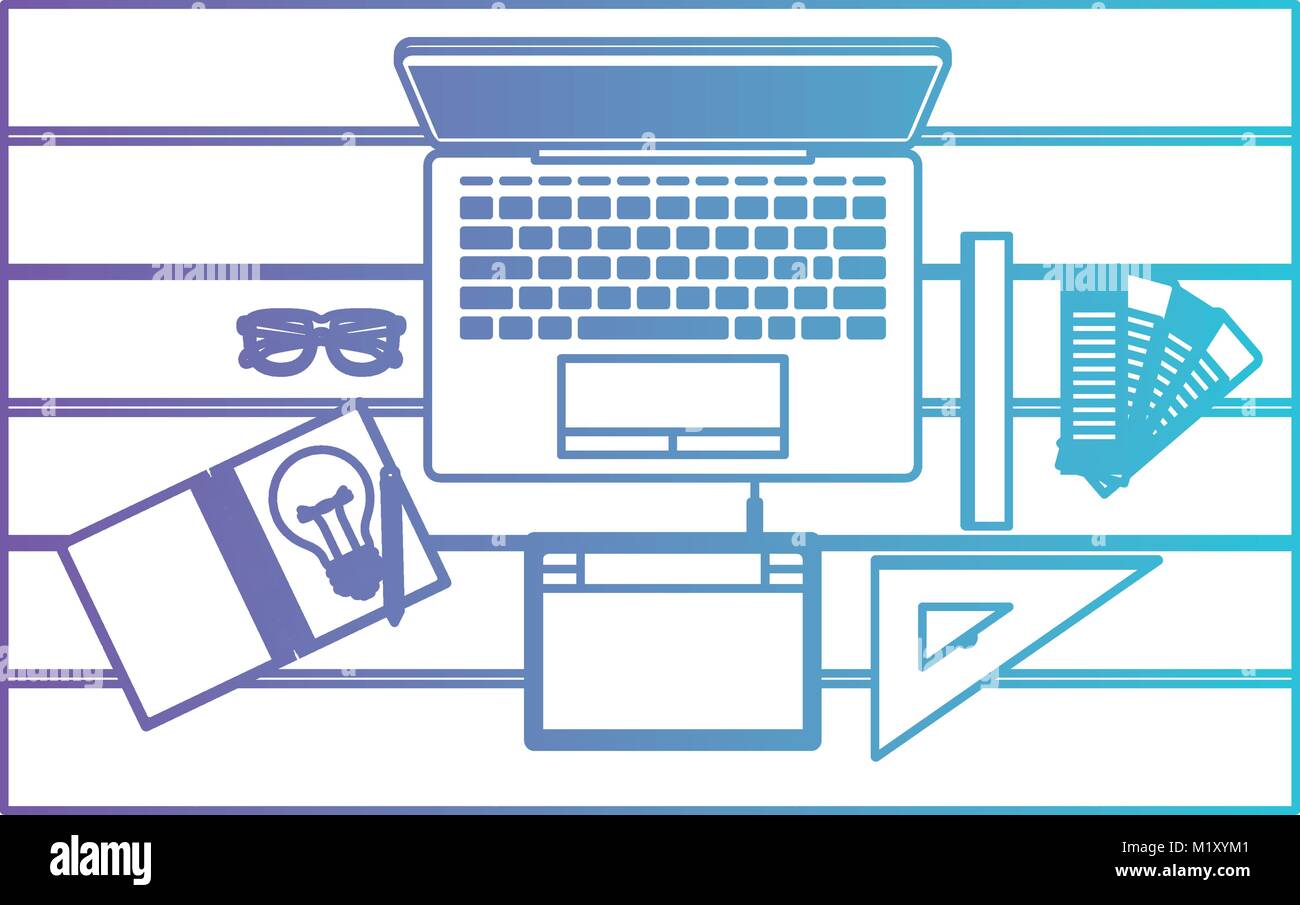 Top view designer palette Stock Vector Images - Alamy