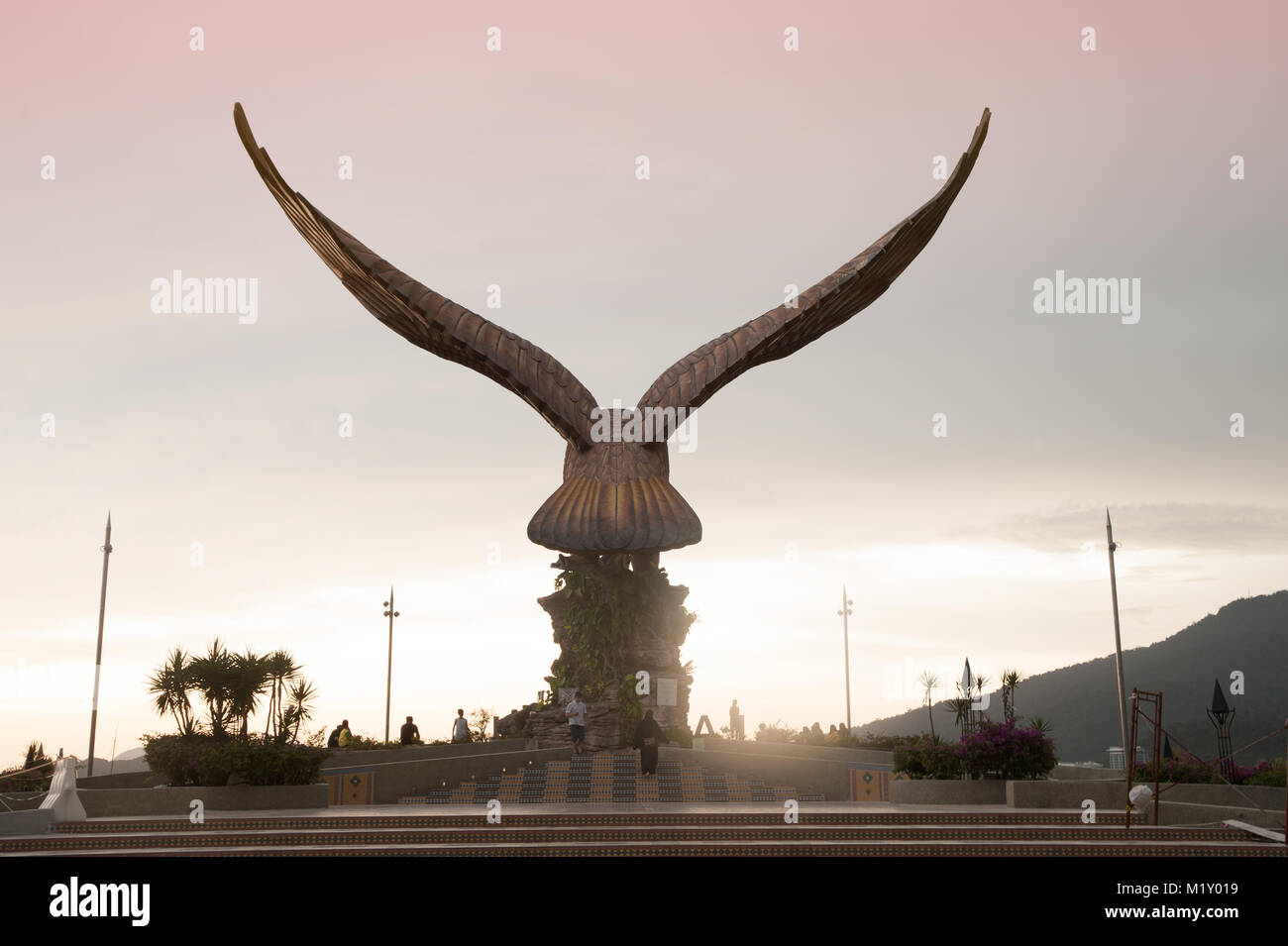Scenic of the Eagle sculpture symbol of Langkawi island.Situated on ...
