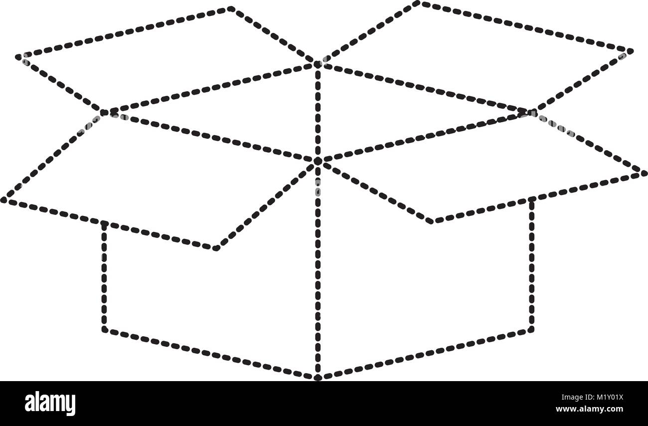 cardboard box opened in black dotted contour Stock Vector Image & Art ...