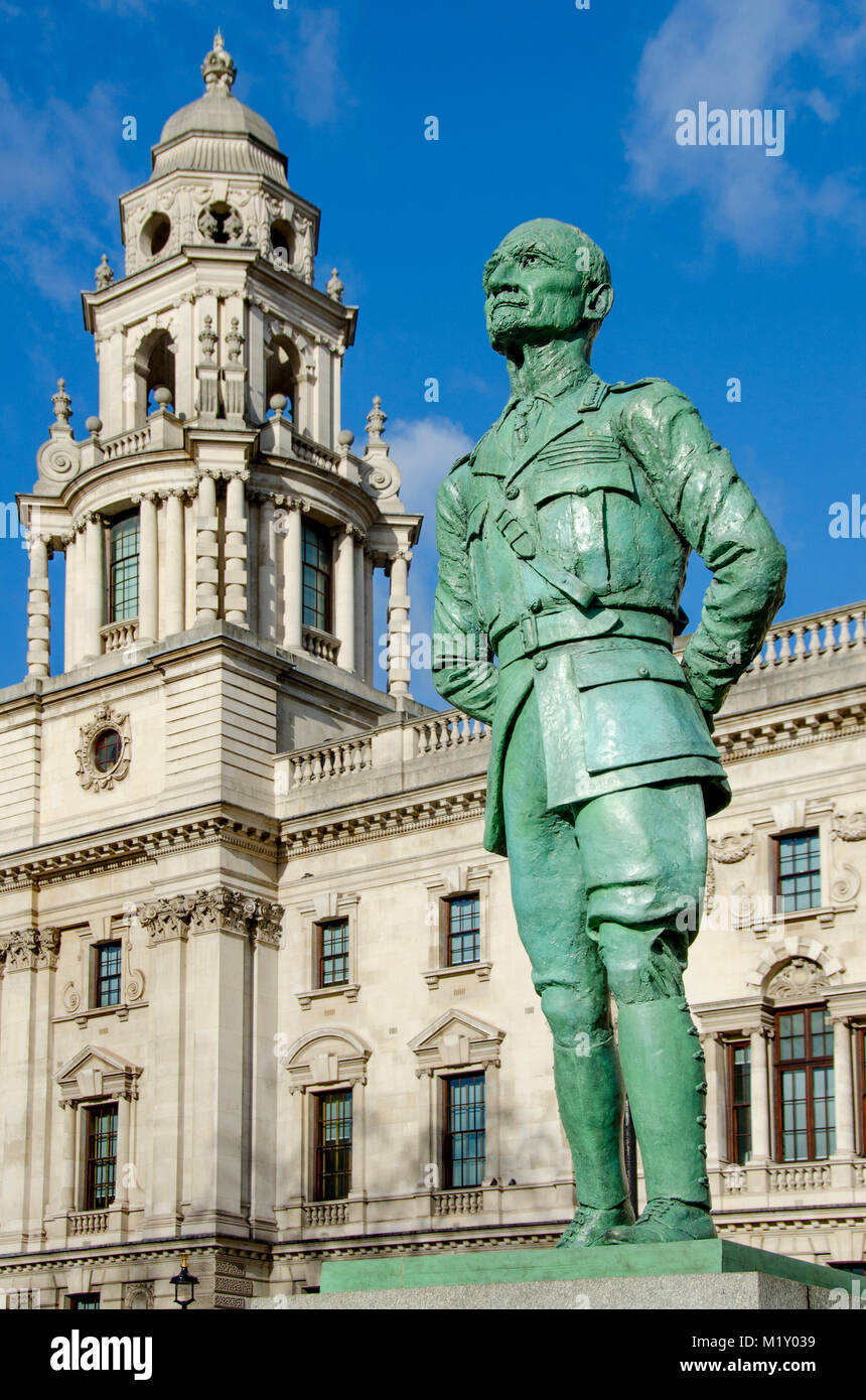 London, England, UK. Statue (1956; Jacob Epstein) of Field Marshal Jan ...