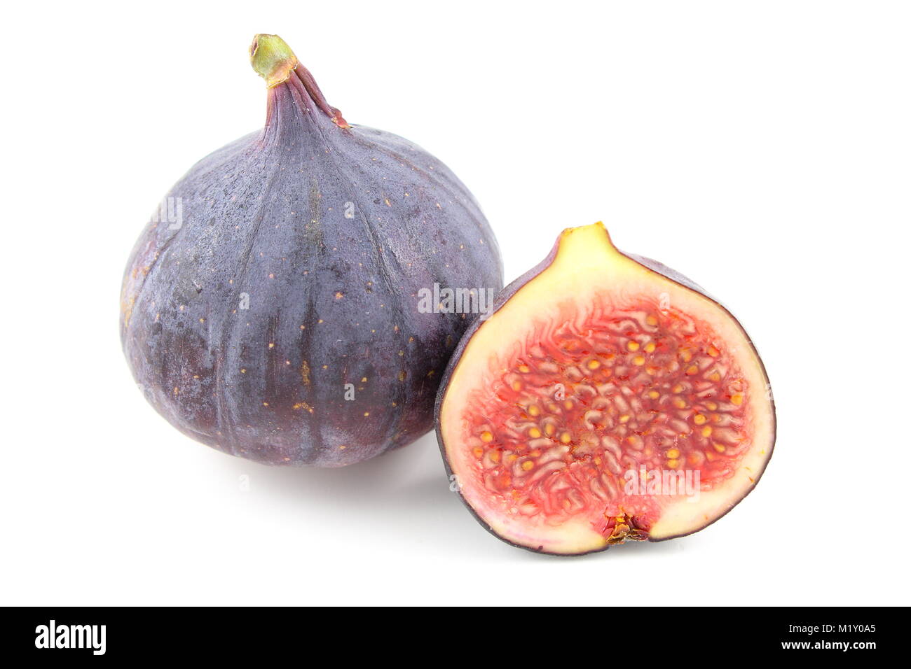 composition of fresh fig fruits isolated on a white background Stock ...
