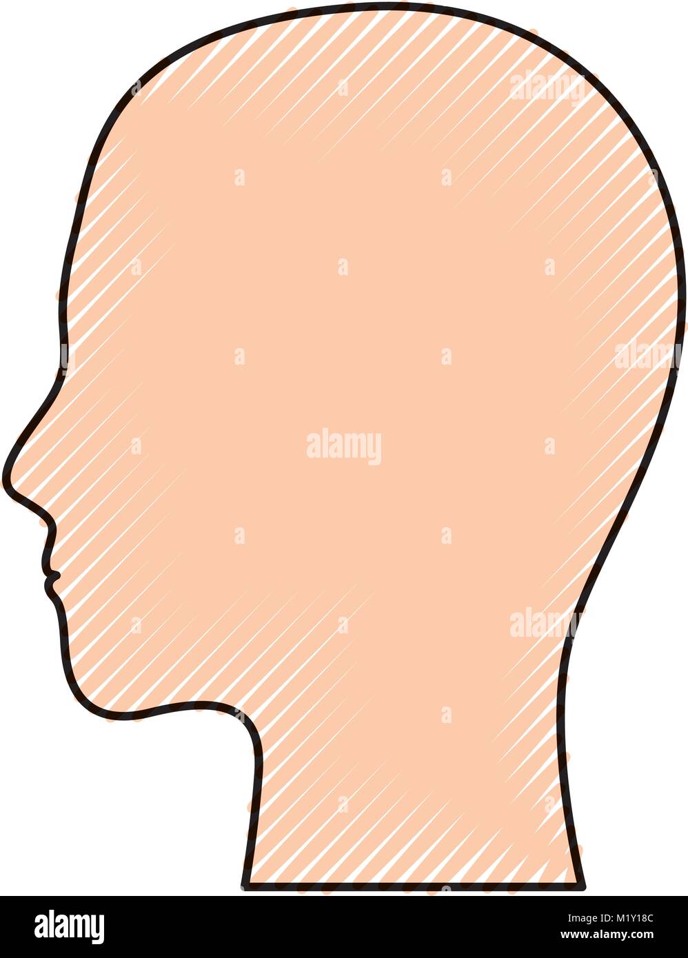 human head in colored crayon silhouette Stock Vector Image & Art - Alamy