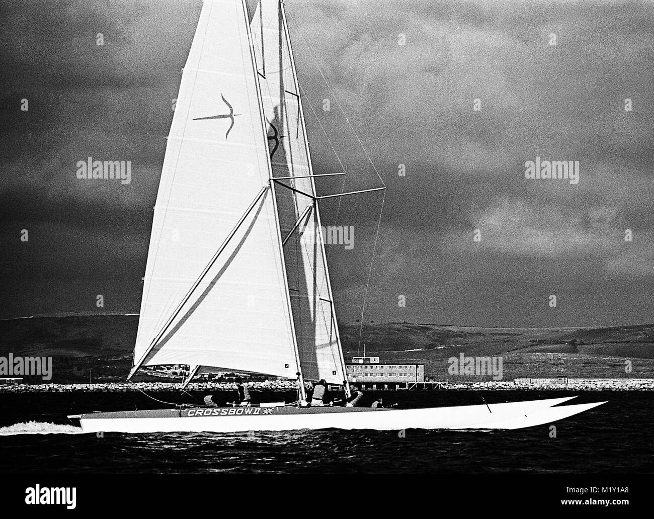 Sailing catamaran photo Black and White Stock Photos & Images - Alamy