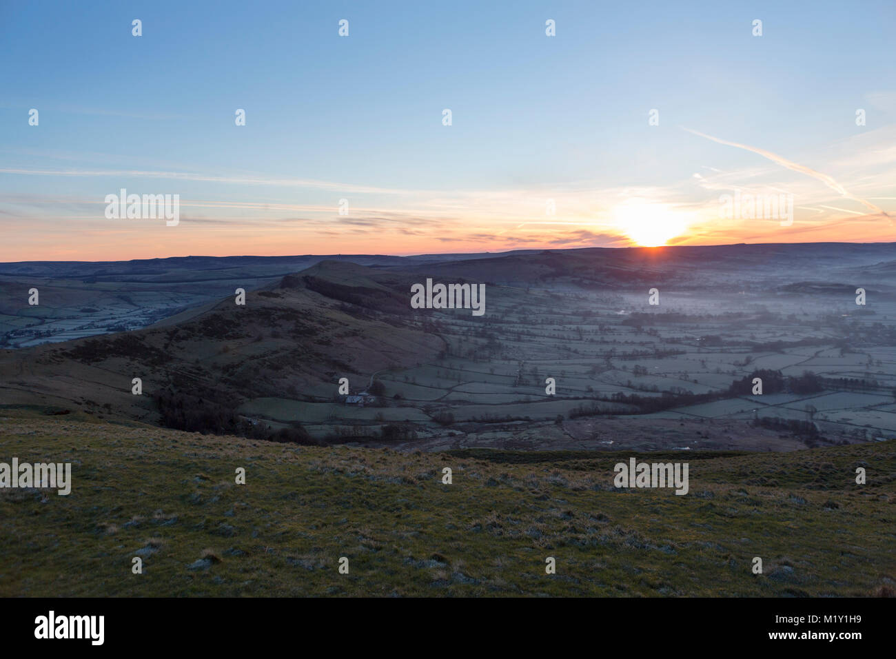 UK, Derbyshire, view of Hope Valley from Mam Tor Stock Photo - Alamy