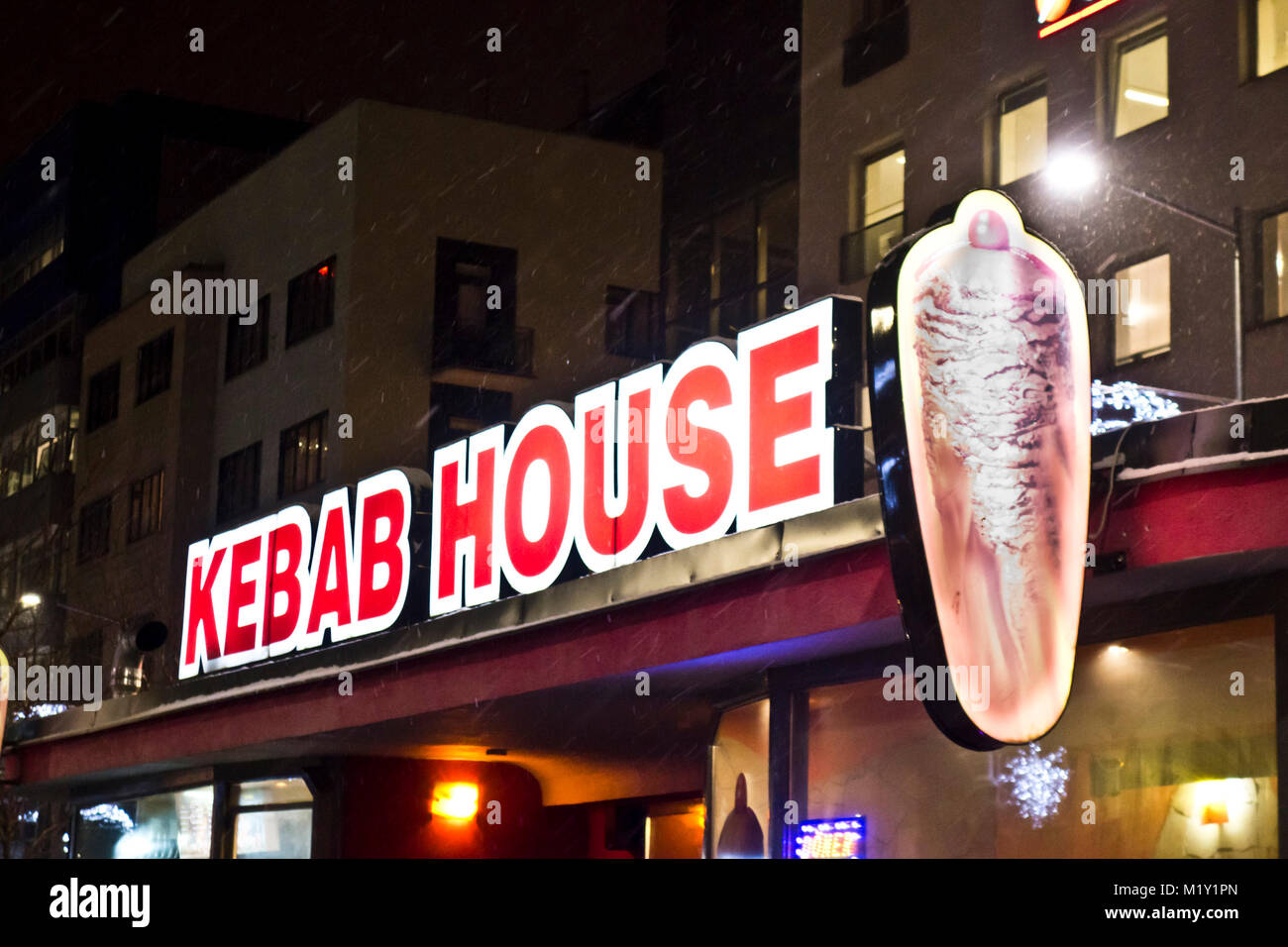 Kebab stand at evening in Czech republic Stock Photo - Alamy