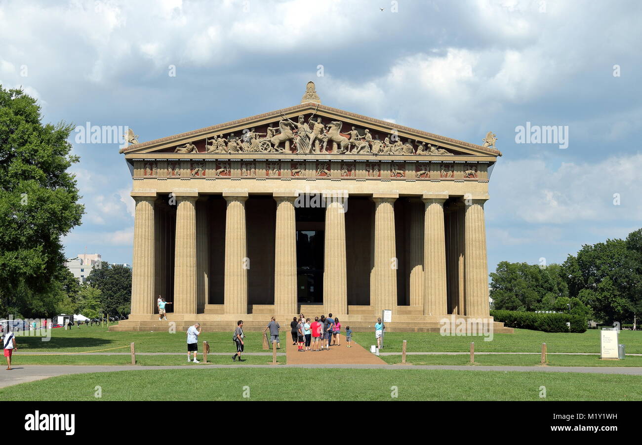 Nashville, Tennessee - August 21, 2017. Parthenon Replica at Centennial Park in Nashville ...