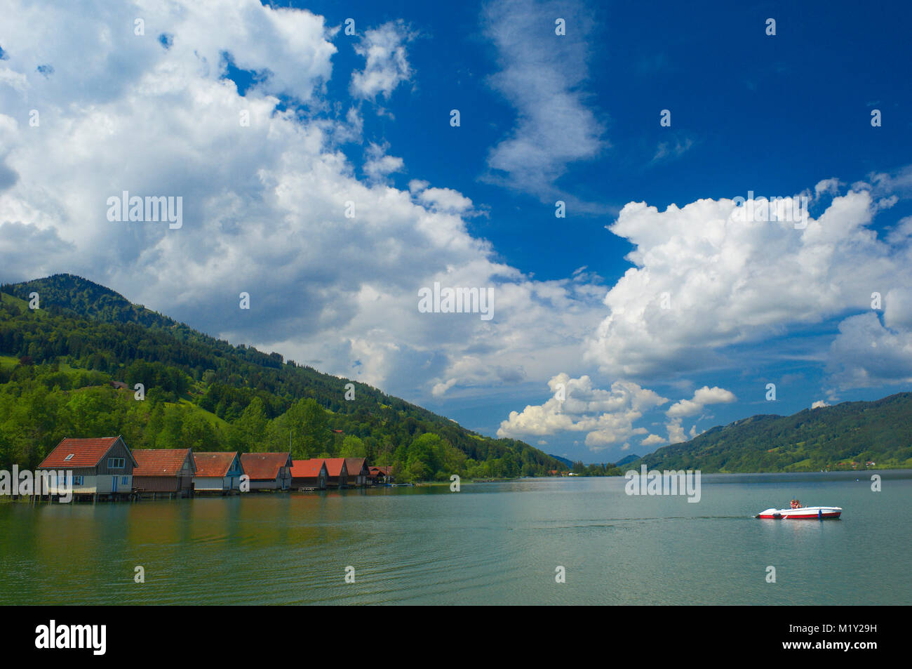 Buhl, Lake Buhl, Alpsee lake, Allgau, Bavaria, Germany, Europe Stock ...