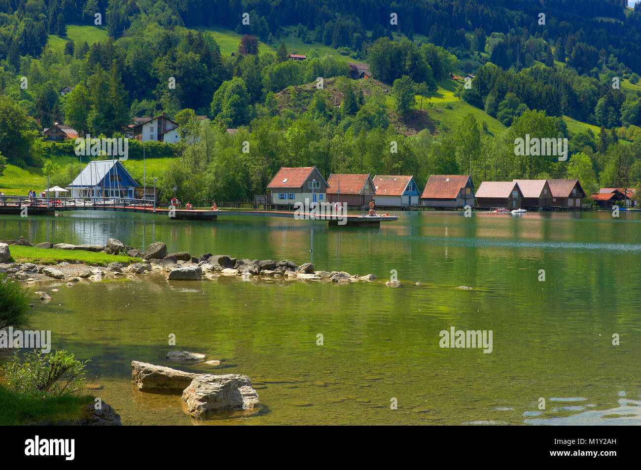 Buhl, Lake Buhl, Alpsee lake, Allgau, Bavaria, Germany, Europe Stock ...