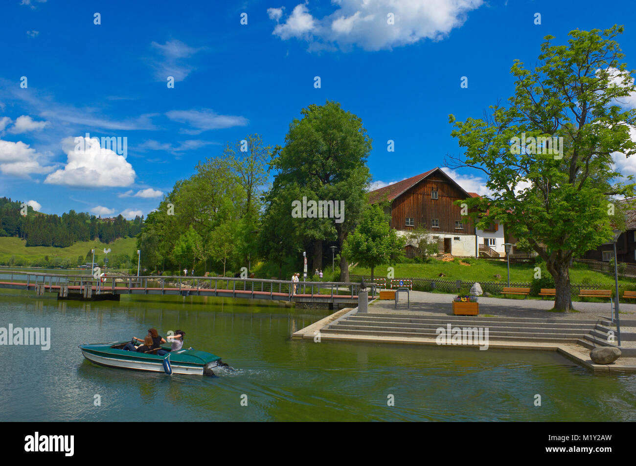 Buhl, Lake Buhl, Alpsee lake, Allgau, Bavaria, Germany, Europe Stock ...