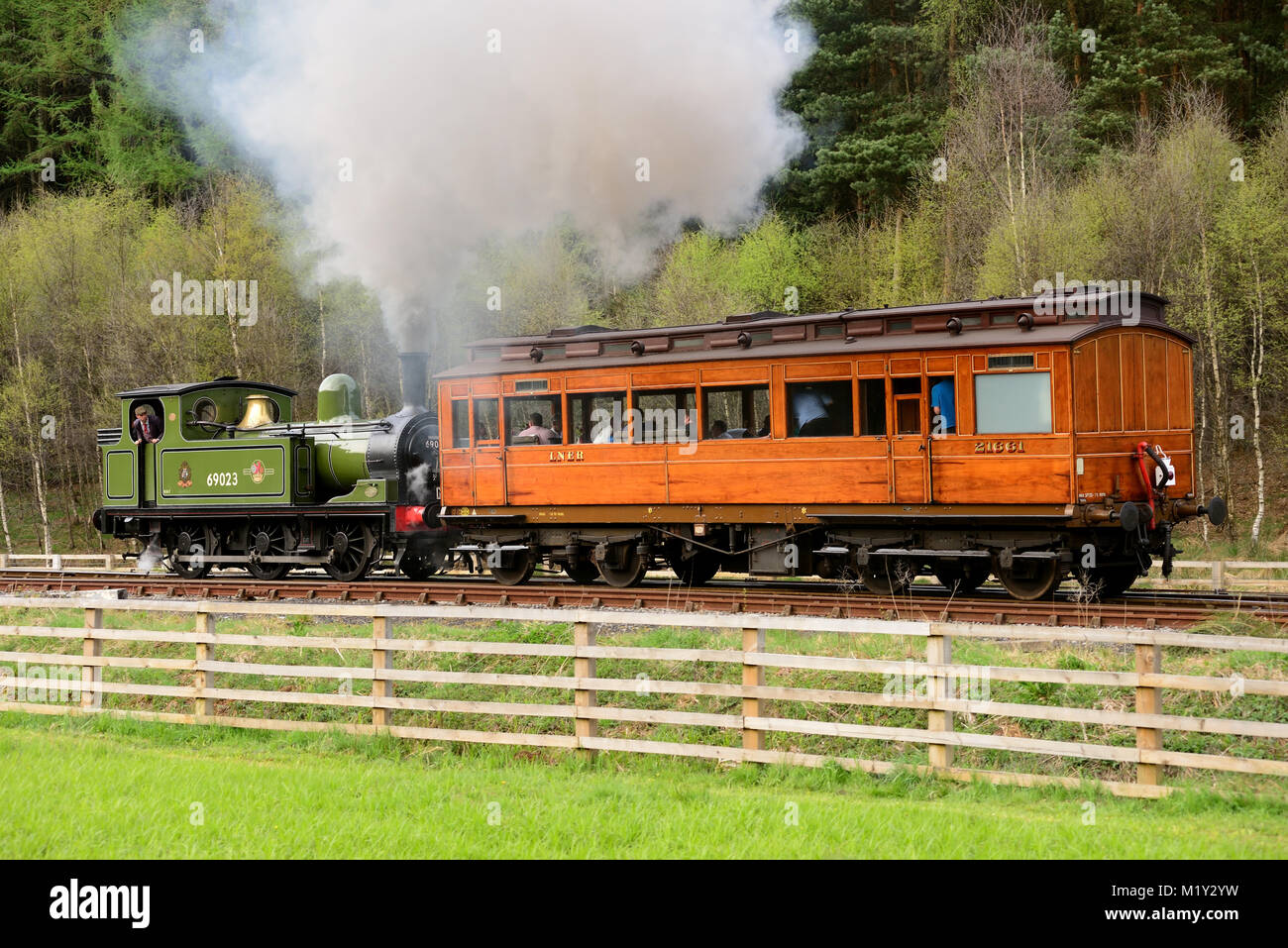 Running bunker first, LNER Class J72 No 69023 'Joem' makes a smoky ...