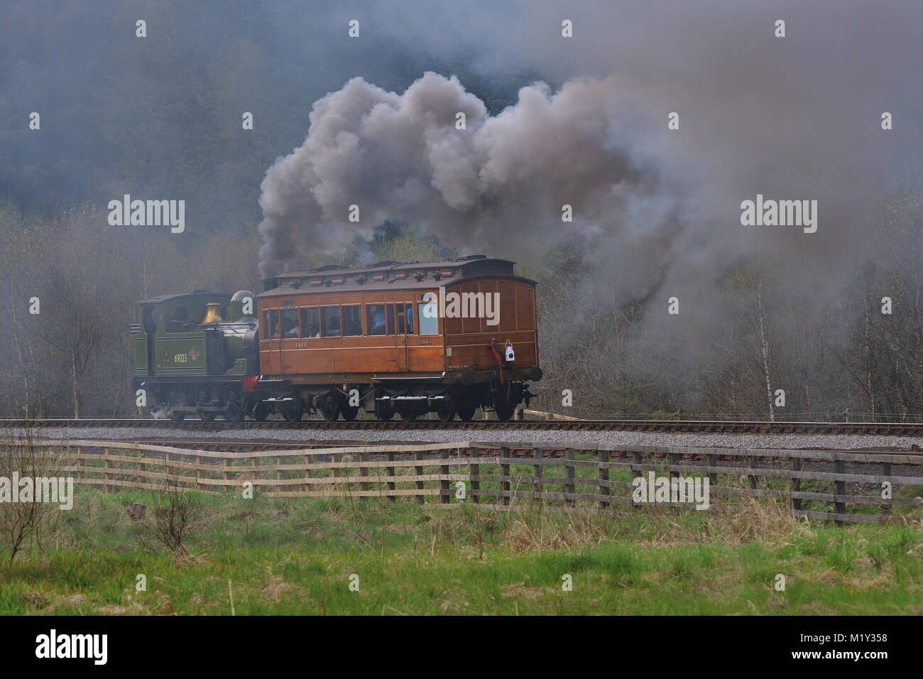 Running bunker first, LNER Class J72 No 69023 'Joem' makes a smoky ...