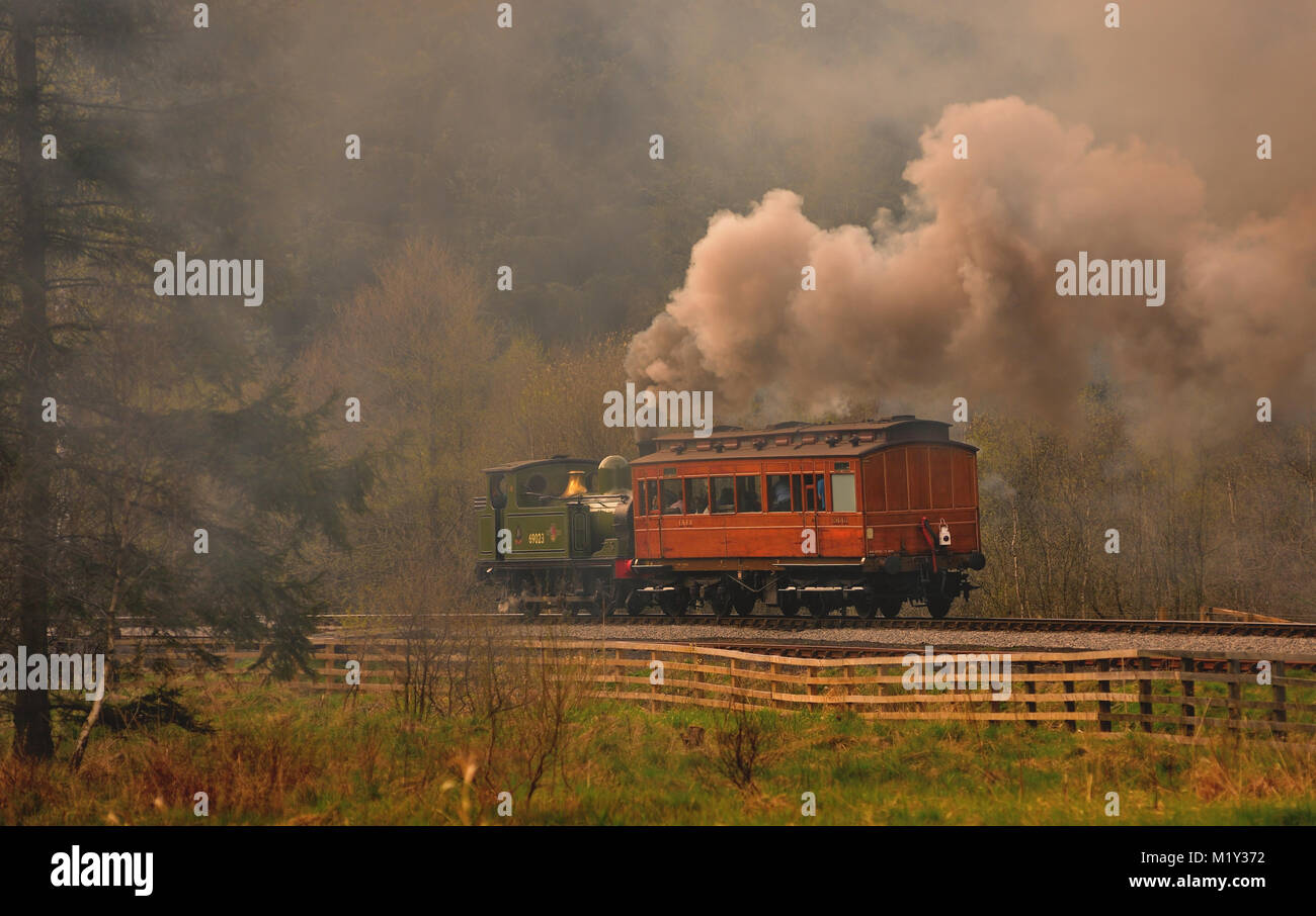 Running bunker first, LNER Class J72 No 69023 'Joem' makes a smoky ...