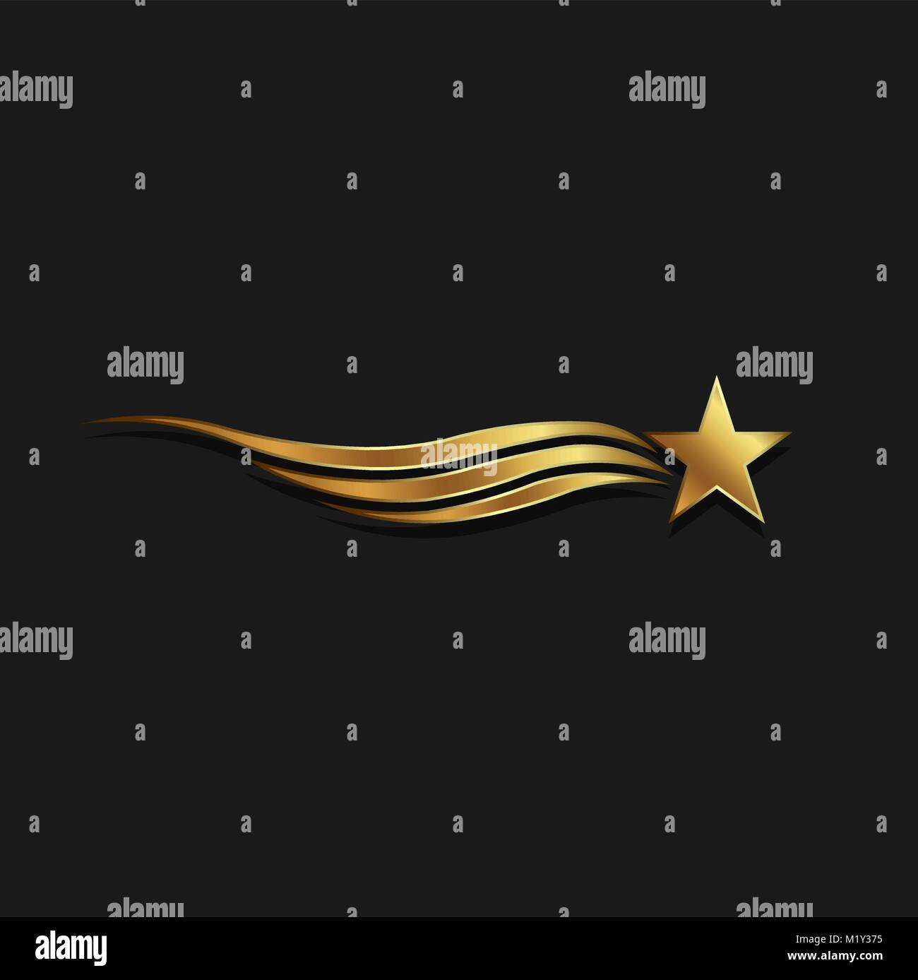 Gold Star Waves. Vector Illustration Stock Vector Image & Art - Alamy