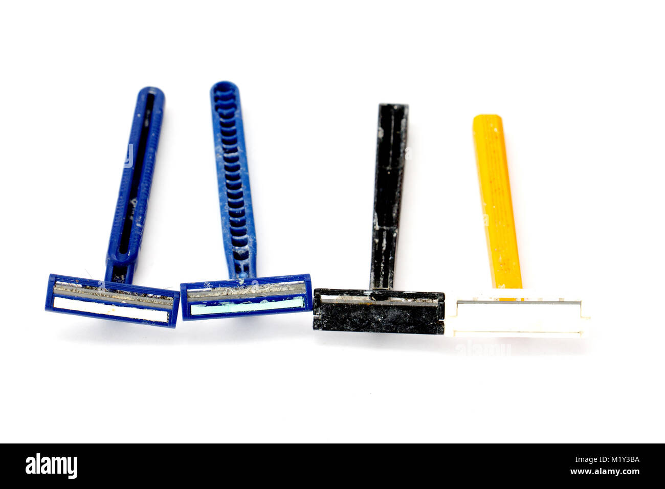 used disposable razor blade, on white background, image of a Stock ...
