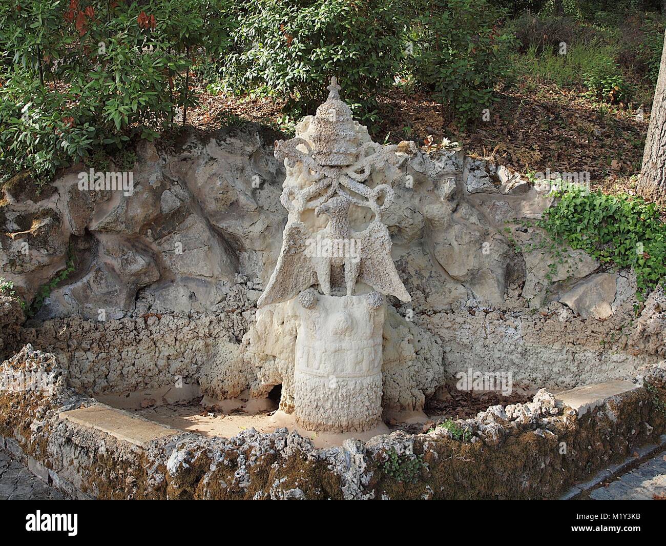 Sculpture in a grotto in Vatican gardens in Rome in Italy Stock Photo ...
