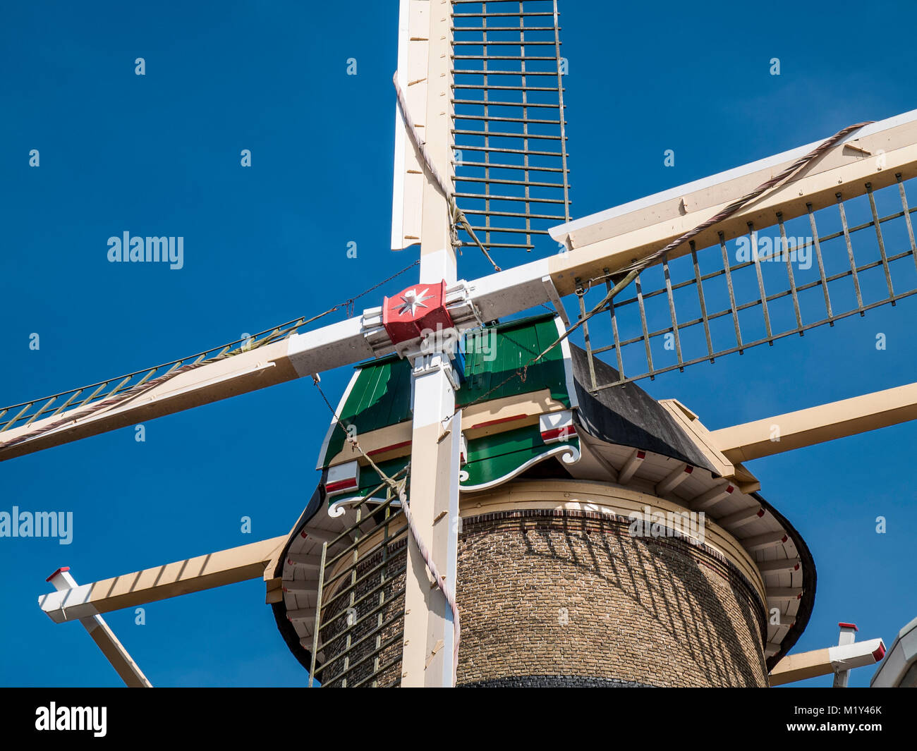 Historical Windmill, Korenmolen Windlust in Wassenaar, The Netherlands ...