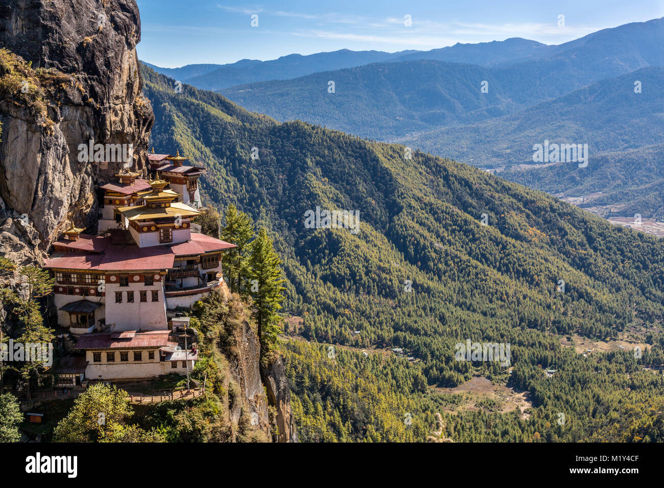 Paro, Bhutan. Tiger's Nest Monastery Above the Paro Valley Stock Photo ...