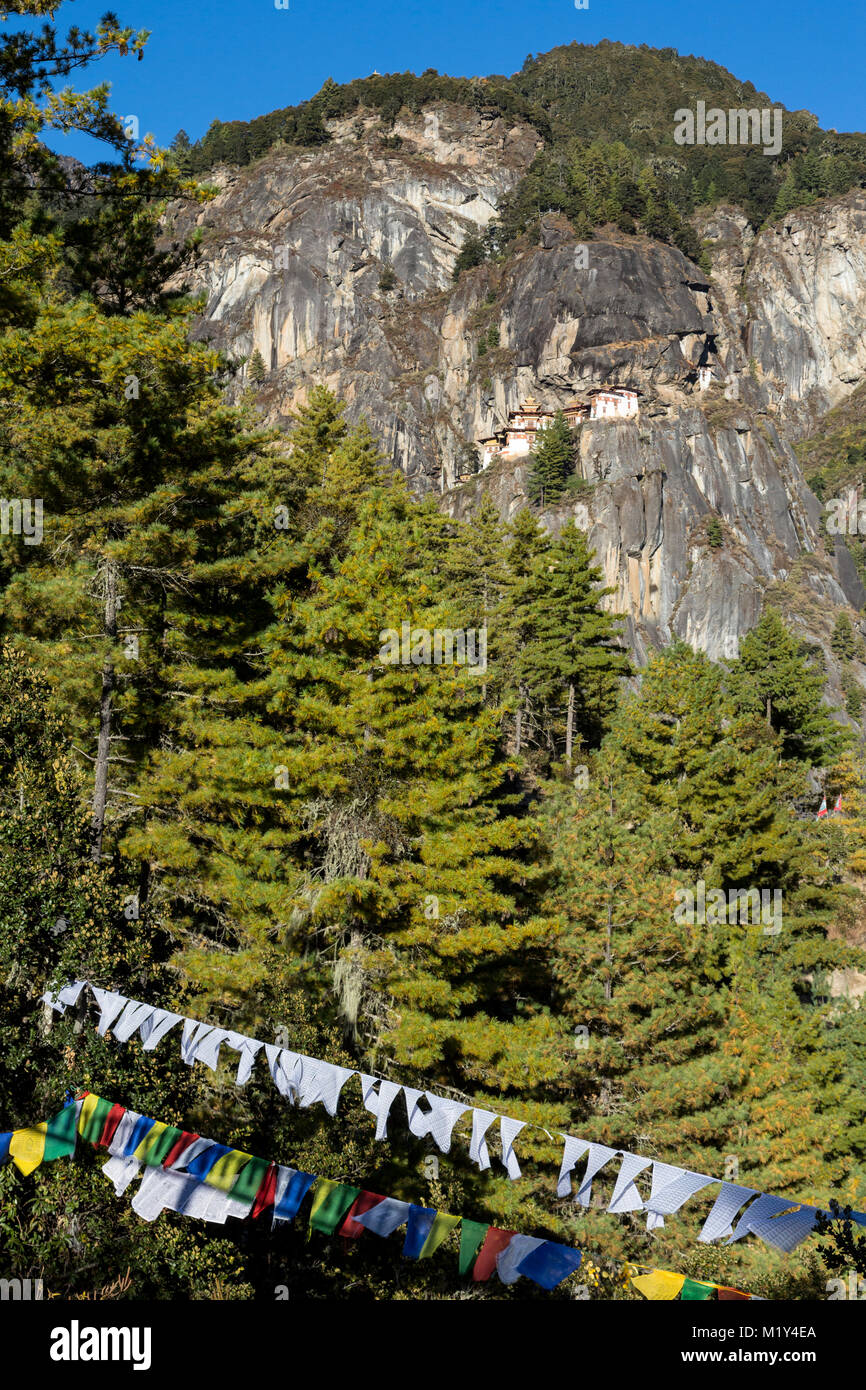 Paro, Bhutan. Tiger's Nest Monastery from Midway up the Trail Stock ...