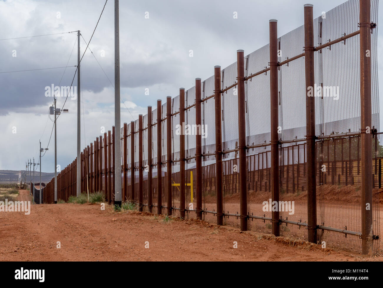 Border fence between United States and Mexico at Naco Arizona Stock ...