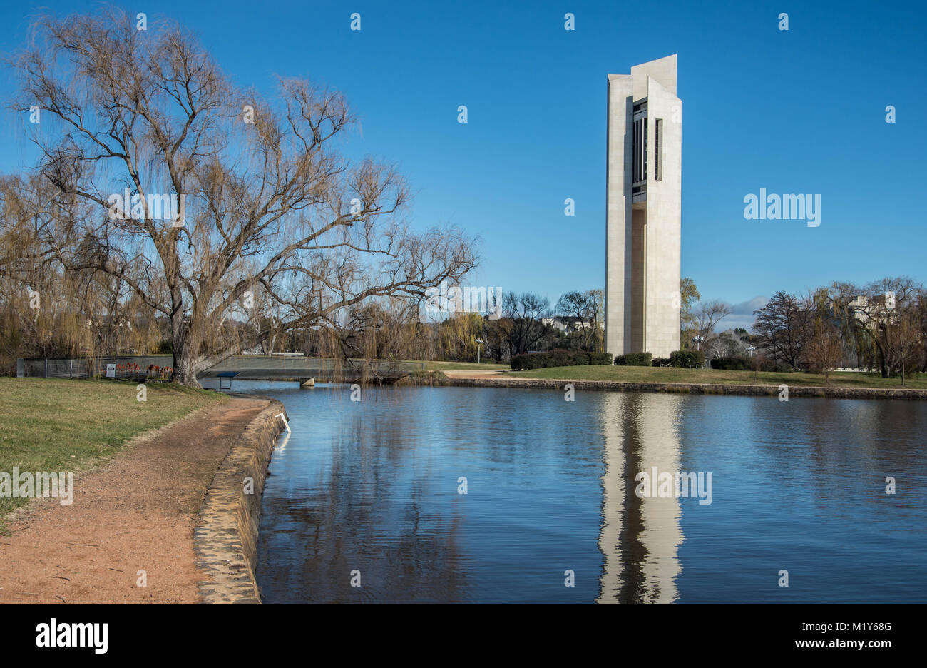National Carillon and Lake Burley Griffin in Canberra Australia Stock ...