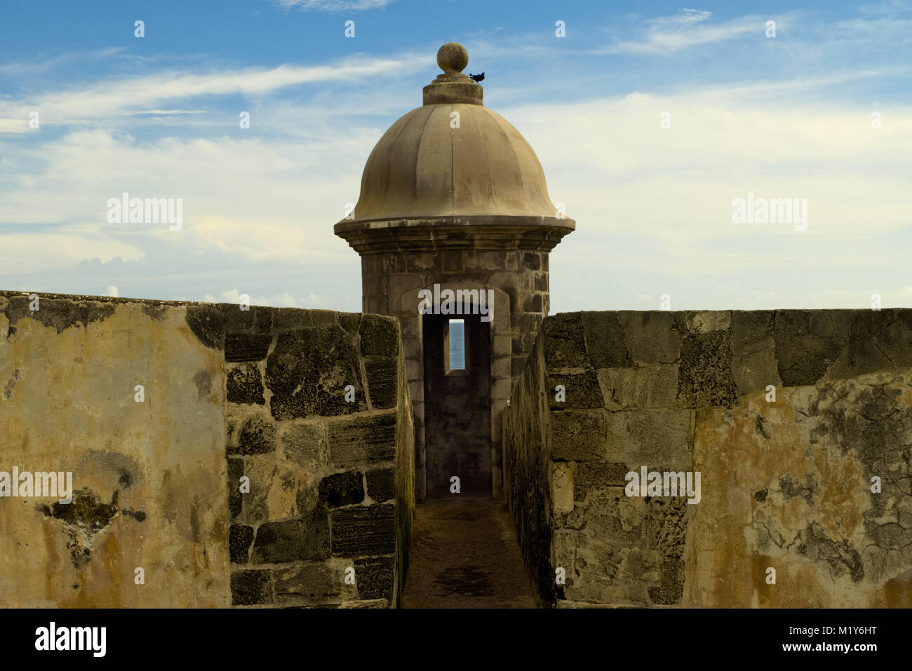 Sentry Box at Morro Castle Old San Juan, Puerto Rico Stock Photo - Alamy