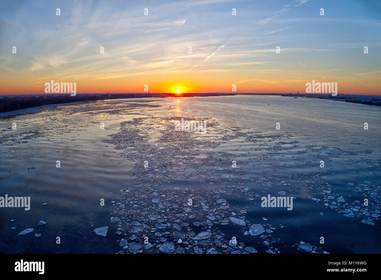 Over frozen river hi-res stock photography and images - Alamy