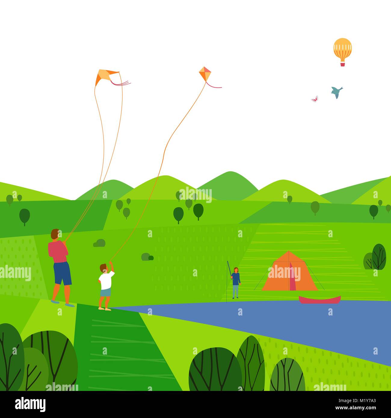 Green summer vacation Stock Vector Image & Art - Alamy