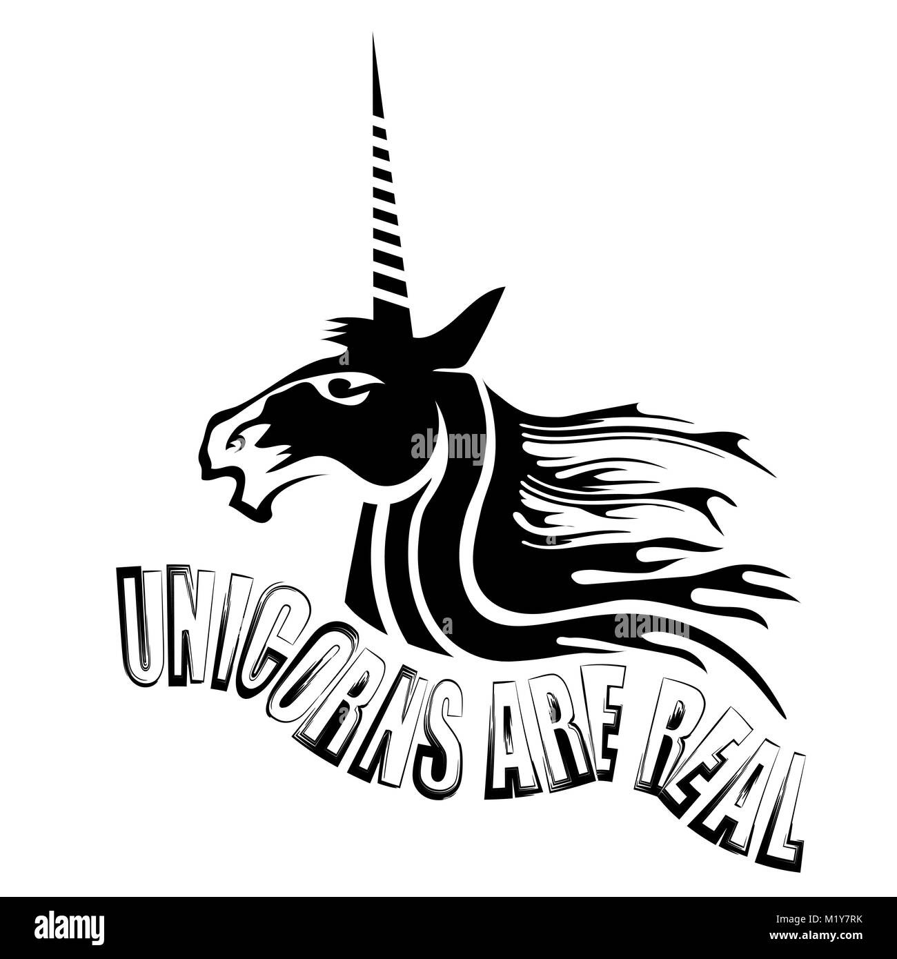 Cute magical unicorn vector Black and White Stock Photos & Images - Alamy